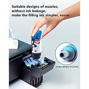 OfficeKolor 6 Pack Ink Refill Bottles Replacement 502 T502 Compatible for Ecotank ET-2750 ET-4700 ET-3750 ET-4750 ET-3760 ET-4760 ET-2700 ET-3700 ET-15000 ST-2000 ST-3000 ST-4000 Inkjet Printers