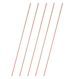 Tynulox 5Pcs 15 Gauge Pure Electrode Copper Round Rod 1.5mm Dia 10" Length Bare Copper Cu Metal Rod for Metal Craft Hobbies