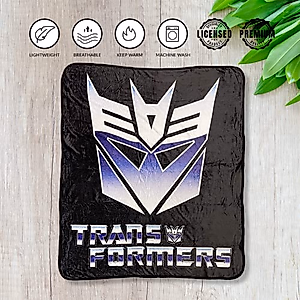 Transformers Hasbro Decepticon Symbol 80's Cartoon Printed Plush Throw Blanket