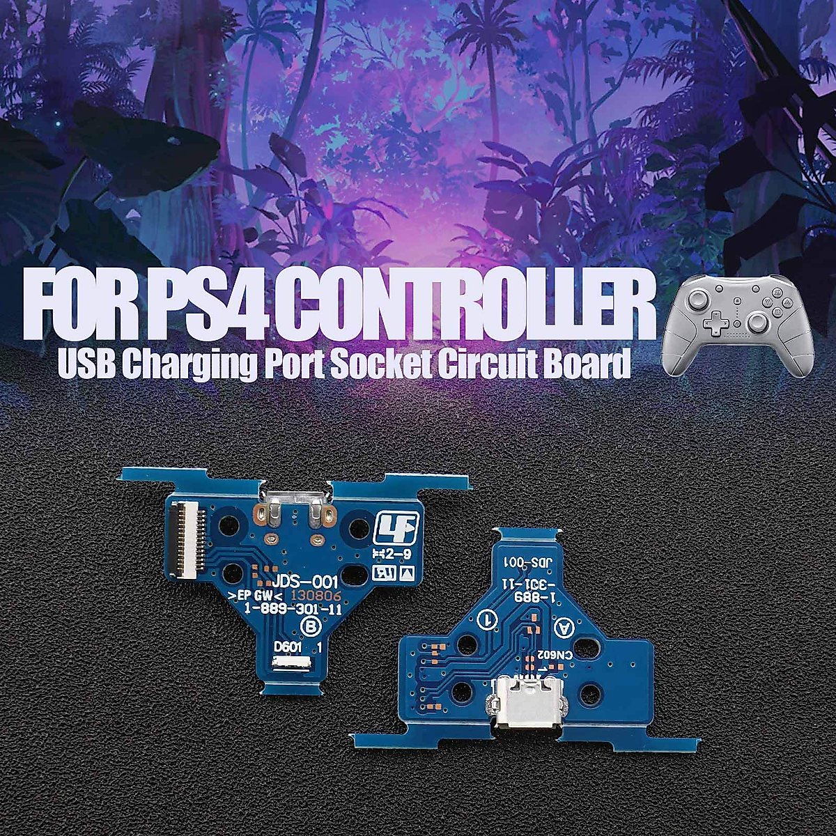 Create idea 2Set USB Charging Port Socket Board JDS-001 Compatible with PS4 V1 Wireless Controller with 14Pin Ribbon Cable