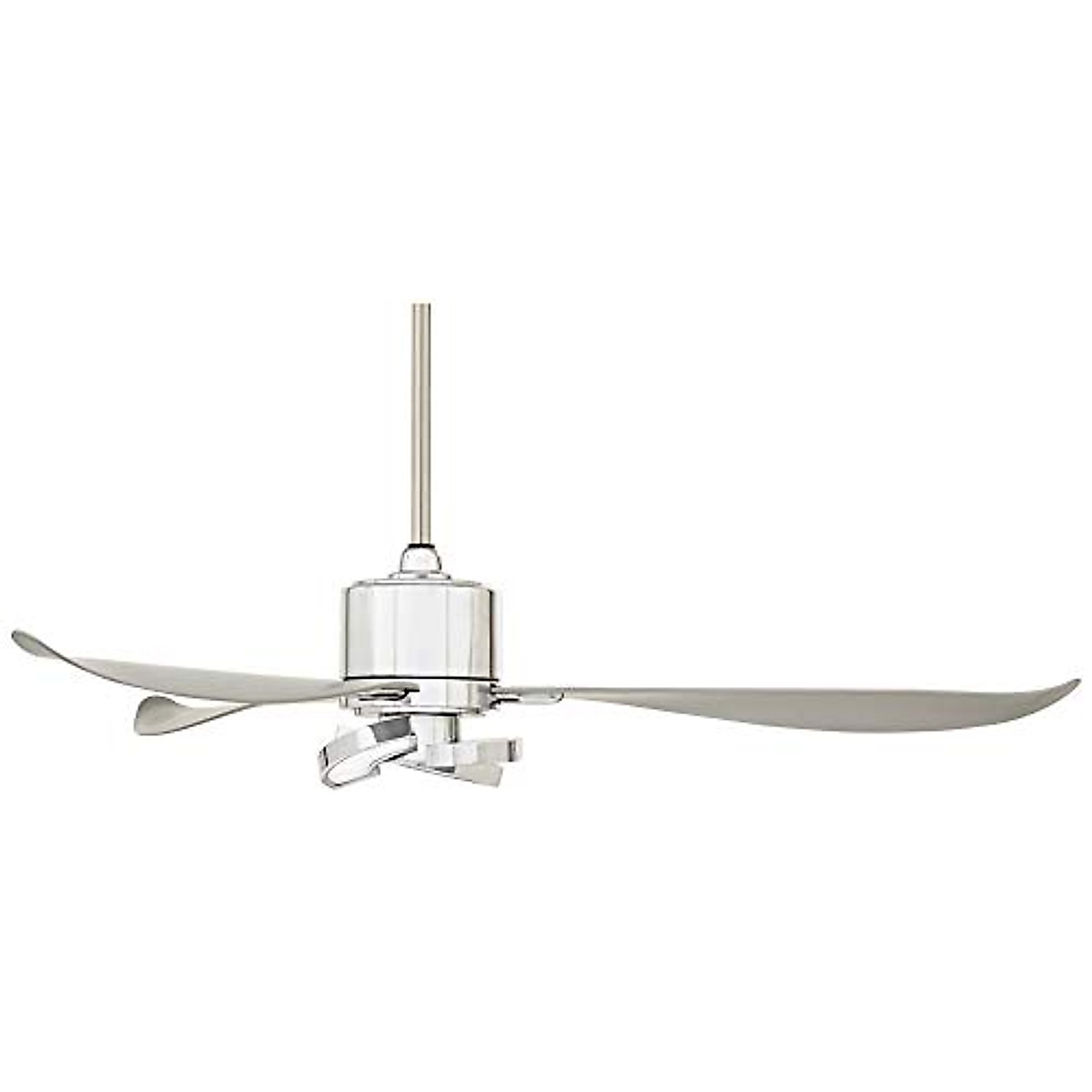 Possini Euro Design 56" Vengeance Modern 3 Blade Indoor Ceiling Fan with LED Light Remote Control Chrome Silver White Diffuser for Living Kitchen House Bedroom Family Dining Home Office Kids Room