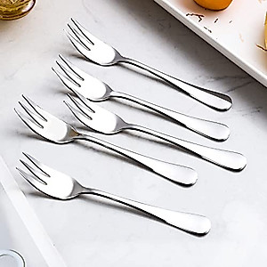 Dessert Forks Set of 12, 5.5Inches, Stainless Steel Cocktail Forks, Appetizer Small Forks, Fruit Salad Forks for Party, Hotel, Restaurant，Dishwasher Safe