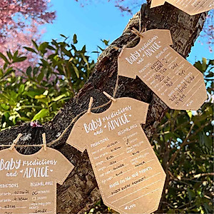 Kate Aspen Baby Prediction Cards For Baby Shower/Advice Cards/Baby Shower Decorations, (Set of 50), One Size, kraft, white, 28440NA