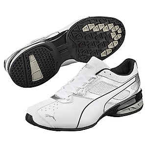 PUMA Men's TAZON 6 FM Cross Training Sneaker, Puma White-Puma Silver-Puma Black, 7