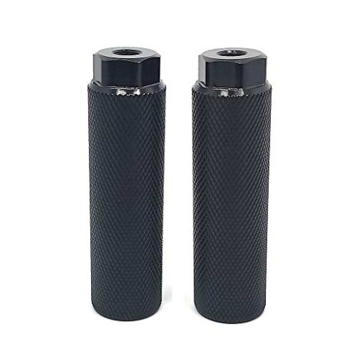 4 PCS Bike Foot Pegs, 4 inch Length Aluminum Alloy Cylinder Anti-Skid Fit 3/8 inch Axles (BLACK)