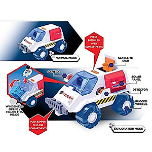 ASTRO VENTURE Space Playset - Toy Space Shuttle & Space Rover with Lights and Sound & 2 Astronaut Figurine Gift Toys for Boys and Girls