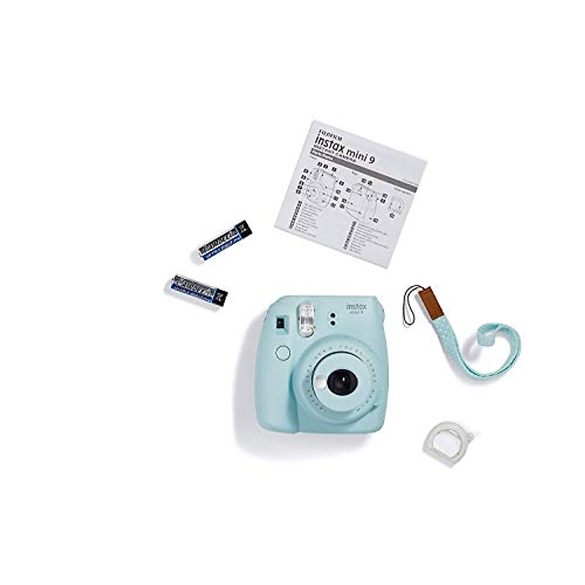 Fujifilm Instax Mini 9 Instant Film Camera (Ice Blue) - Fujifilm Instax Mini Instant Film, Twin Pack - Fujifilm Instax Mini Rainbow Film - Case for Fuji Mini Camera – Fuji Instax Accessory Bundle