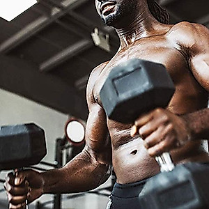 WF Athletic Supply 5-25Lb Rubber Coated Hex Dumbbell Set with A Frame Storage Rack Non-Slip Hex Shape for Muscle Toning, Strength Building & Weight Loss, Charcoal Rack