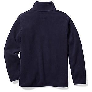 Amazon Essentials Boys' Polar Fleece Full-Zip Mock Jacket, Navy, Small