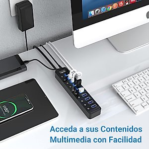Powered USB 3.0 Hub, atolla 10 Ports USB Data Hub Splitter with Individual ON/Off Switches and 12V/2.5A Power Adapter USB Extension for Mouse, Keyboard, Hard Drive or More USB Devices