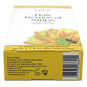 Gigi Strips Body Hair Removal 12 Strips (24 Applications) (2 Pack)