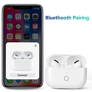 Wireless Charging Case for Airpod Pro, with 660 mAh Battery Capacity Charger Case Replacement with Pairing Sync Button (White)