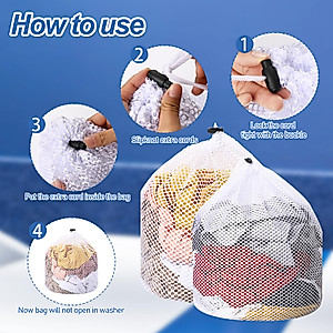 2 Pcs Laundry Bag Mesh Wash Bags Mesh Laundry Bag for Socks Machine Washable Drawstring Design Travel Laundry Garment Bag Mesh Washable for Blouse, Hosiery, Stocking, Underwear 12×16 inch, 16×20 inch