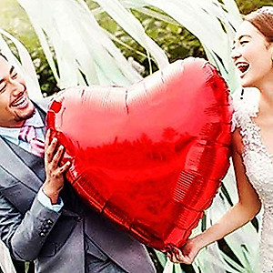 32 inch Big Pink red Heart Giant Balloon for Birthday Wedding Party Decoration Valentine's Day Heart foil Balloon Helium Inflatable (32 inch Heart Red)