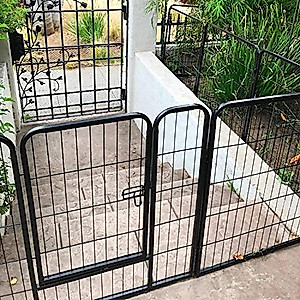 Yaheetech Decorative Garden Fence - 24in x 43ft Rustproof Folding Fencing Landscape Patio Flower Bed Animal Barrier Border for Dog Outdoor Fences Black