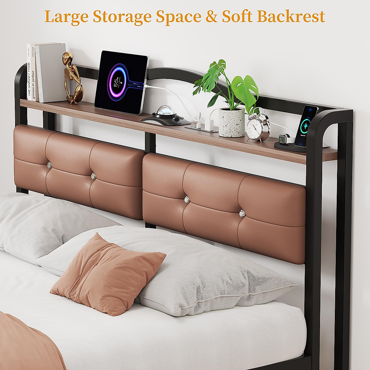 OSASET Queen Headboard with Galaxy Projection & Charging