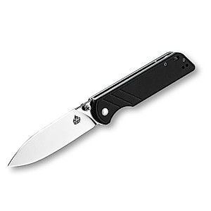 QSP EDC Folding Pocket Knfe, D2 Blade, 4" G10/Micarta handle, Left and Right Handed Thumb Stub Opening, Smooth Liner Lock with Copper Washes, QSP Parrot
