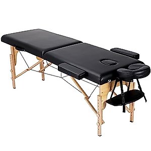 Yaheetech Massage Table Massage Bed Portable Lash Bed for Eyelash Extensions Beauty Tattoo Table Adjustable Black