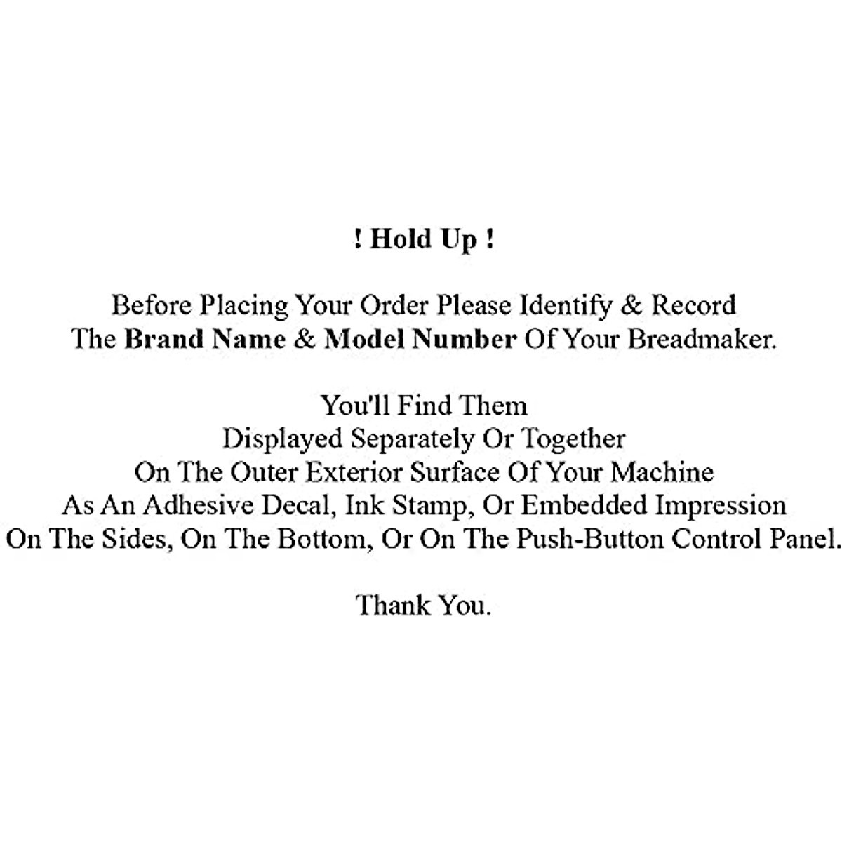 Belt for Hamilton Beach Bread Maker Models 29881 29882 29882C only