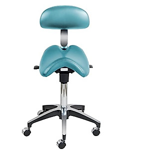 AmeriCan Goods Professional Rimostool Deluxe Sleek Saddle Series Dental Rolling Saddle Seat Cusion Chair for Doctor's Office (Cobalt)