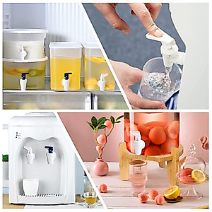 4 Pcs 3/8Plastic Faucet,Replacement Cooler Faucet Water Bottle Jug Reusable Spigot Spout, BPA Free Dispenser Tap Set, Water Crock Valve Gravity Water Spigot (3/8"Internal Thread)