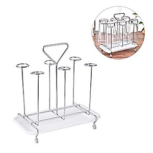 Hemoton Iron Glass Cups Draining Holder Coffee Mugs Hanging Stand Rack Drying Shelf Kitchen Organizer