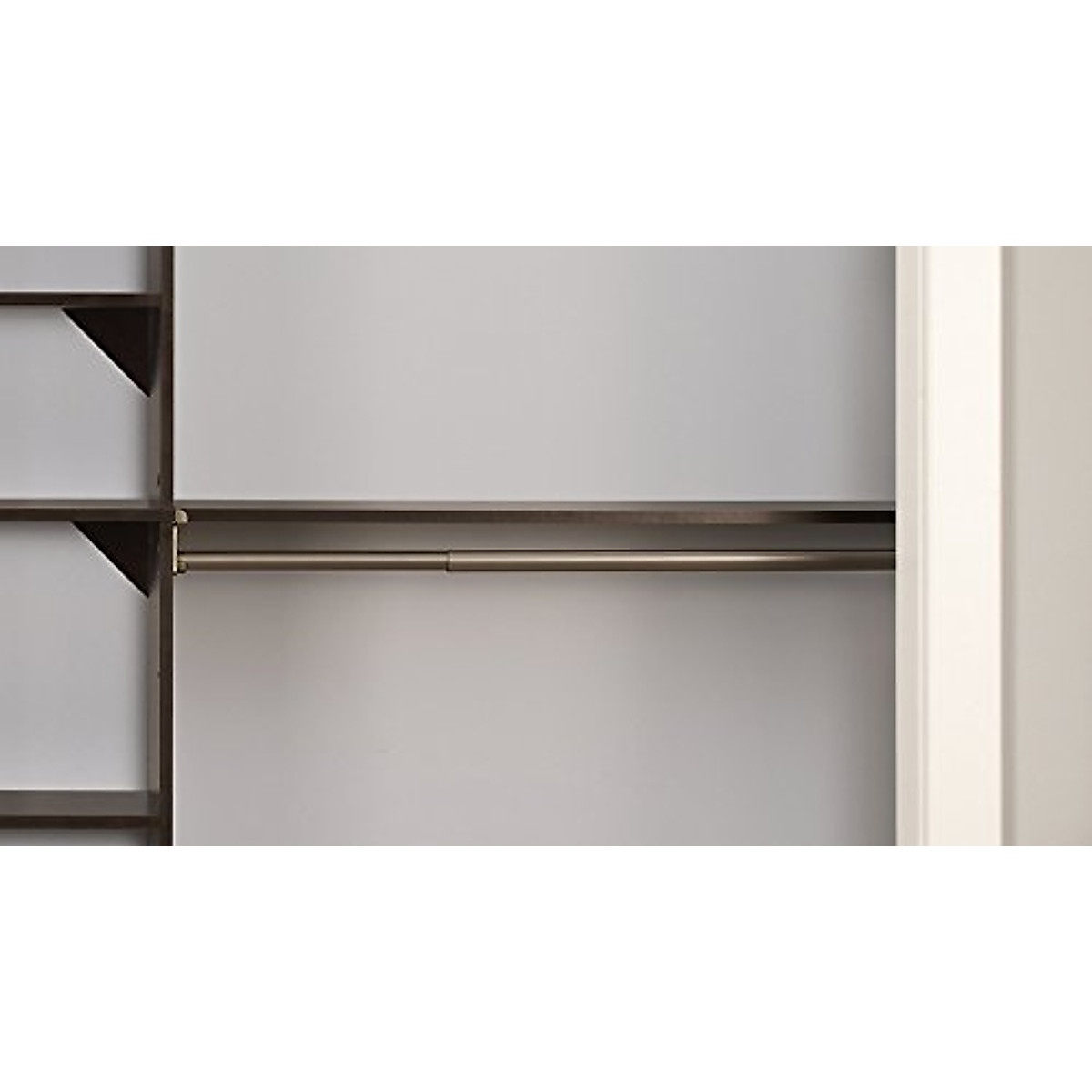 ClosetMaid 4557 Modular Closet Storage Stackable Shelf Unit- White & SuiteSymphony Starter Tower Kit, Expandable Closet Rod, Satin Nickel