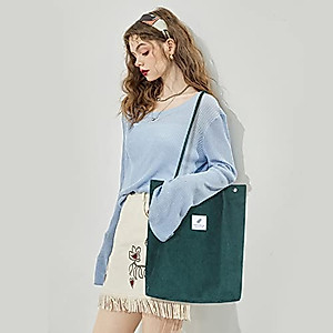 WantGor Large Corduroy Totes Bag Women's Casual Purses Work Handbags Big Capacity Shopping Bag