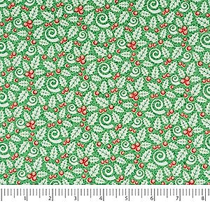 SINGER® Fabrics - 100% Cotton, Christmas Collection, Leaves, Cut by The Yard
