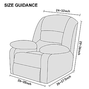 4 Pieces Stretch Velvet Recliner Chair Covers, Thick & Soft Lazy Boy Recliner Slipcover for Home Theater Seating with Side Pocket
