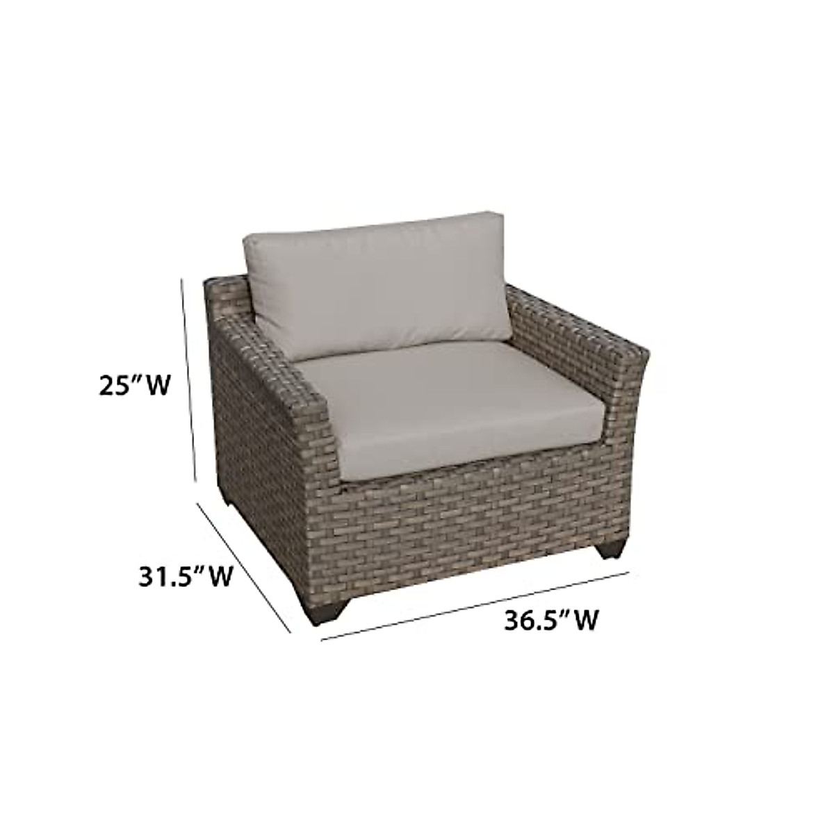 TK Classics MONTEREY-08a-WHITE Monterey Seating Outdoor Furniture, Sail White