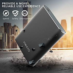 HWAYO 750GB Portable External Hard Drive, USB3.1 Gen 1 Type C Ultra Slim 2.5'' HDD Storage Compatible for PC, Desktop, Laptop, Mac, Xbox One (Black)