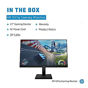 HP 27-inch QHD Gaming with Tilt/Height Adjustment with AMD FreeSync Premium Technology (X27q, 2021 model)