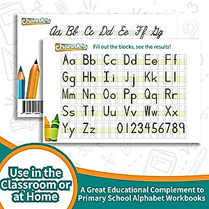 Channie’s Workbook Set for Pre-Kindergarten - 3rd Grade Elementary School Students, 4 Handwriting Pads & 2 Math Practice Workbooks (6 Pack)