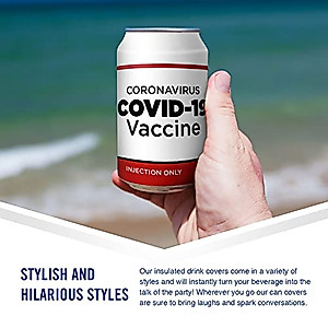 Beersy Silicone Sleeve Beer Can Cover - Insulated Can Sleeve - Novelty Disguise for Outdoor Events, Golf, Parties, Concerts,Tailgates - Hide a Beer to Look Like Soda, Fits 12 oz (Wellness Disguise)