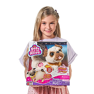 Pets Alive Poppy The Booty Shakin’ Pug – Interactive Dancing Plush Puppy by ZURU Robotic Realistic Soft Dog Stuffed Animal Toy for Kids, Girls
