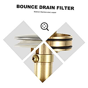 ORFOFE 1pc Wash Basin Sink Kitchen Sink Stopper Strainer Bathtub Stopper Bathroom Sink Cover Strainer Water Trough Bounce Drain Strainer Golden