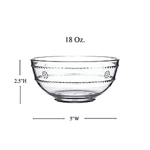 Juliska - Isabella Acrylic Berry Bowl, Acrylic Glass - Unbreakable, Clear Acrylic, Embossed Serving Bowl