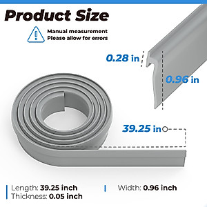PalpitateC Shower Door T Drip Sweep Angled Gray Vinyl Framed Sweep fit for in Swing or Out Swing Doors Shower Door Bottom Sweep for Frameless Shower Door Seal 36" Long