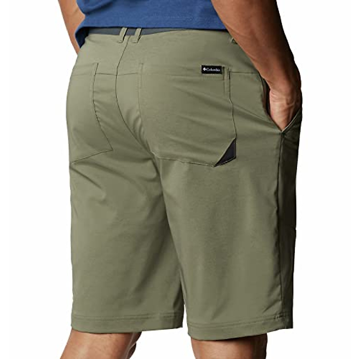 Columbia Men's Tech Trail Short, Stain Resistant, Sun Protection, Stone Green, 36