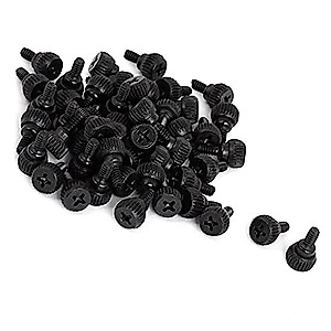 Thumb Screw 50 Pcs Black Knurled Thumb Screws PC Computer Case Thumbscrews M3.5 Thumb Screws Knurled Head Threaded (Color : Black)