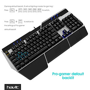 HAVIT RGB Backlit Wired Membrane Gaming Keyboard, Mechanical-Similar Typing/Gaming Experience (Black)