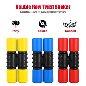 RANMING Twist Shaker 3PCS Double Row Shakers Percussion Instruments Set Medium Volumelatin Latin Percussion Instruments for Studio,Band,Drummers(Yellow-Blue-Red)