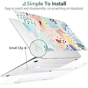 TWOLSKOO Plastic Hard Case & Keyboard Cover & Screen Protector Compatible with MacBook Air 13 inch 2021-2018 Release A2337 M1 A2179 A1932 Artistic Floral
