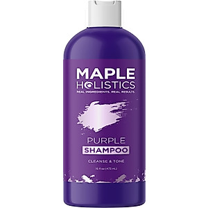 Purple Shampoo Blonde Hair Toner - Sulfate Free Shampoo for Color Treated Hair plus Blonde Shampoo for Brassiness and Yellow Tones - Hair Toner for Bleached Hair Made with Cleansing Natural Oils 16oz