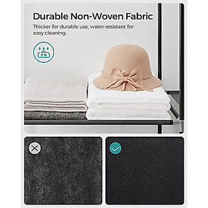 SONGMICS Portable Closet Wardrobe with Shoe Rack and Cover, Closet Storage Organizer, 2 Hanging Rods, Shelves, and 4 Side Pockets, 50 x 17.7 x 69.3 Inches, Spacious for Bedroom, Black URYG008B02