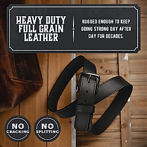 Main Street Forge The Foreman Leather Belt | Made in USA | Full Grain Leather | Mens Belt | Black 46