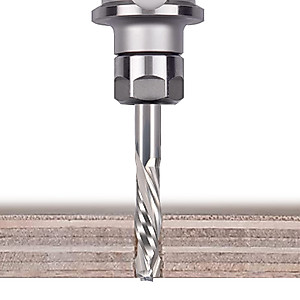 Carbide End Mills Up & Down Cut 1/8 Inch Shank,CNC Spiral Router Bits(3.175x22mm) Compression Bit 2 Flutes Milling Cutter for Engraving Milling 3D sculpturing Roughing Composite Multilayer Pack of 5