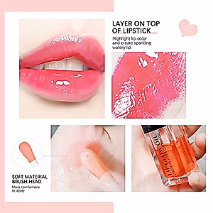 Hydrating Lip Glow Oil, Moisturizing Lip Glow Oil, Nourishing Glossy Transparent Lip Oil, Plumping Lip Oil, Lip Balm, Non-sticky Tinted Toot Lip Balm for Lip Care