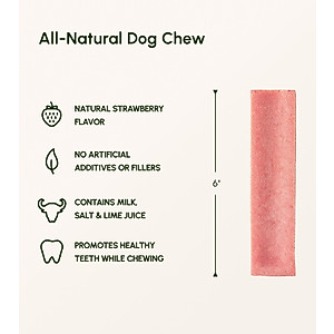 Downtown Pet Supply Strawberry Yak Chews for Dogs, Nutrient-Rich Himalayan Dog Chews, Long Lasting, Odorless and Easy to Digest - 1 LB